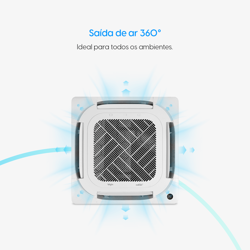 Ar Condicionado Cassete Eco Inverter Elgin 4 vias 24.000 Btus Quente e ...